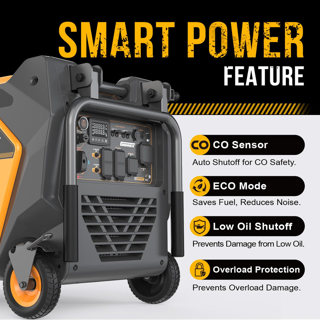 10000W Inverter Generator with Quiet Technology and CO Shield, Gas, Pr – Gidrox